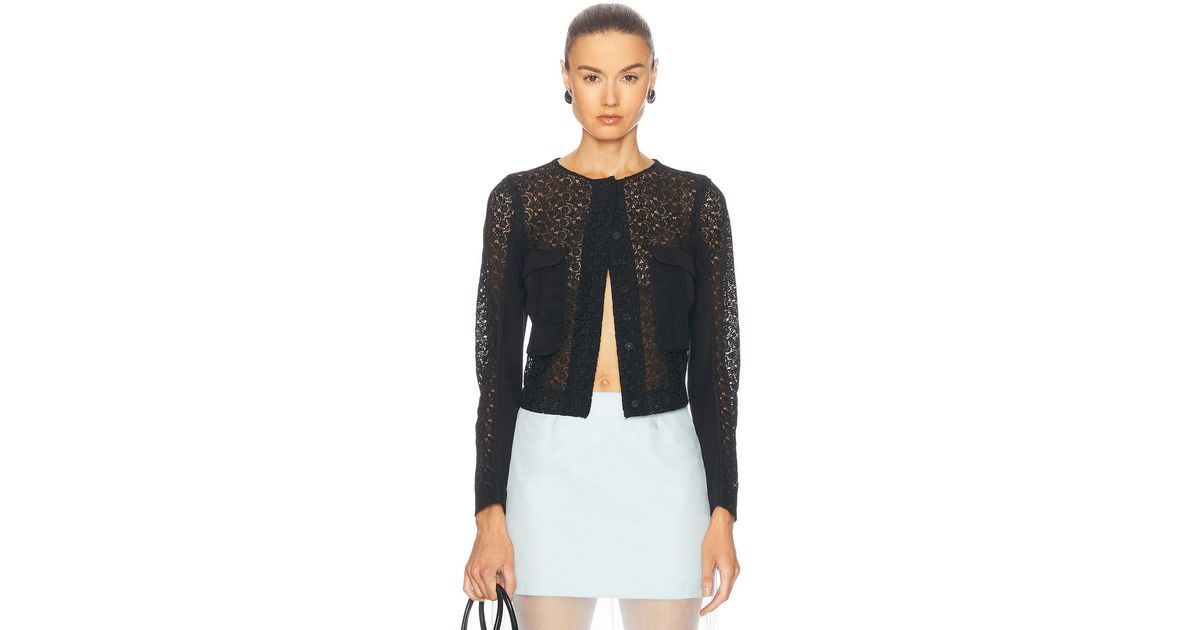 Prada Lace Jacket in Black | Lyst