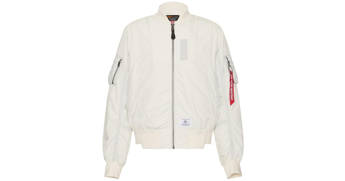 Alpha Industries 2B Paratrooper Flight Jacket in White for Men | Lyst