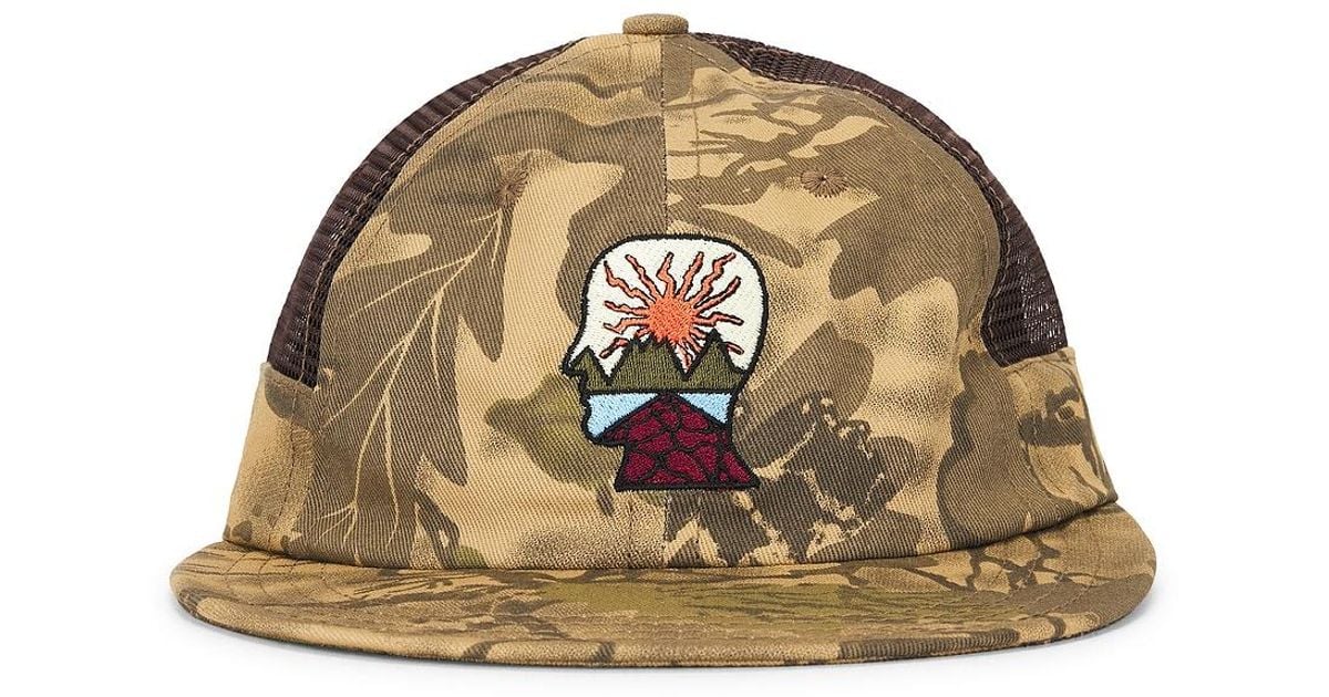 Brain Dead Mesh Panel Logohead Hat in Natural for Men | Lyst