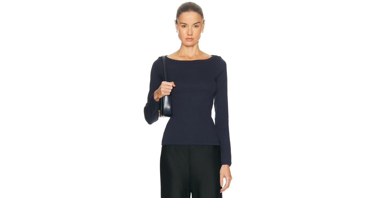 Flore Flore Steffi Long Sleeve Top in Blue | Lyst