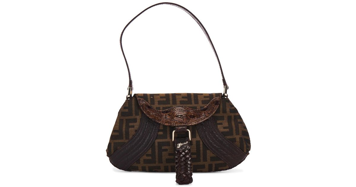 Fendi Zucca Mini Spy Shoulder Bag in Brown | Lyst