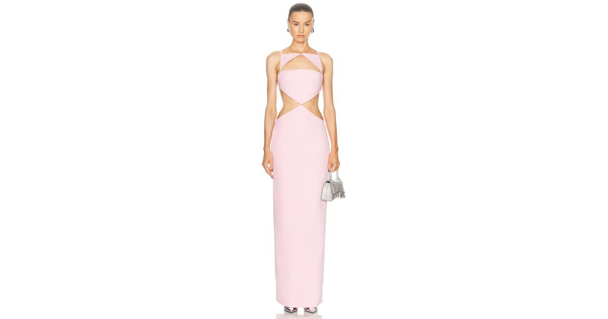 Versace Cut Out Gown in Pink | Lyst