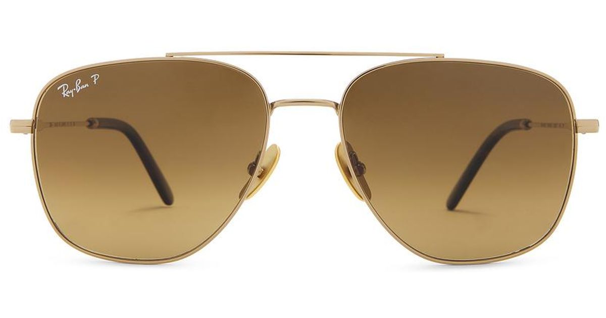 Ray-Ban William Titanium Aviator Sunglasses in Natural for Men | Lyst