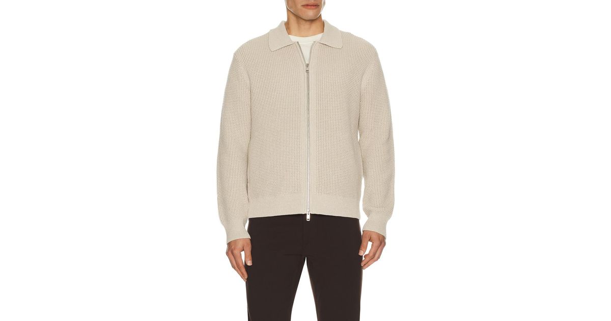 Theory Eco Cashton Gary Full Zip in Natural for Men | Lyst