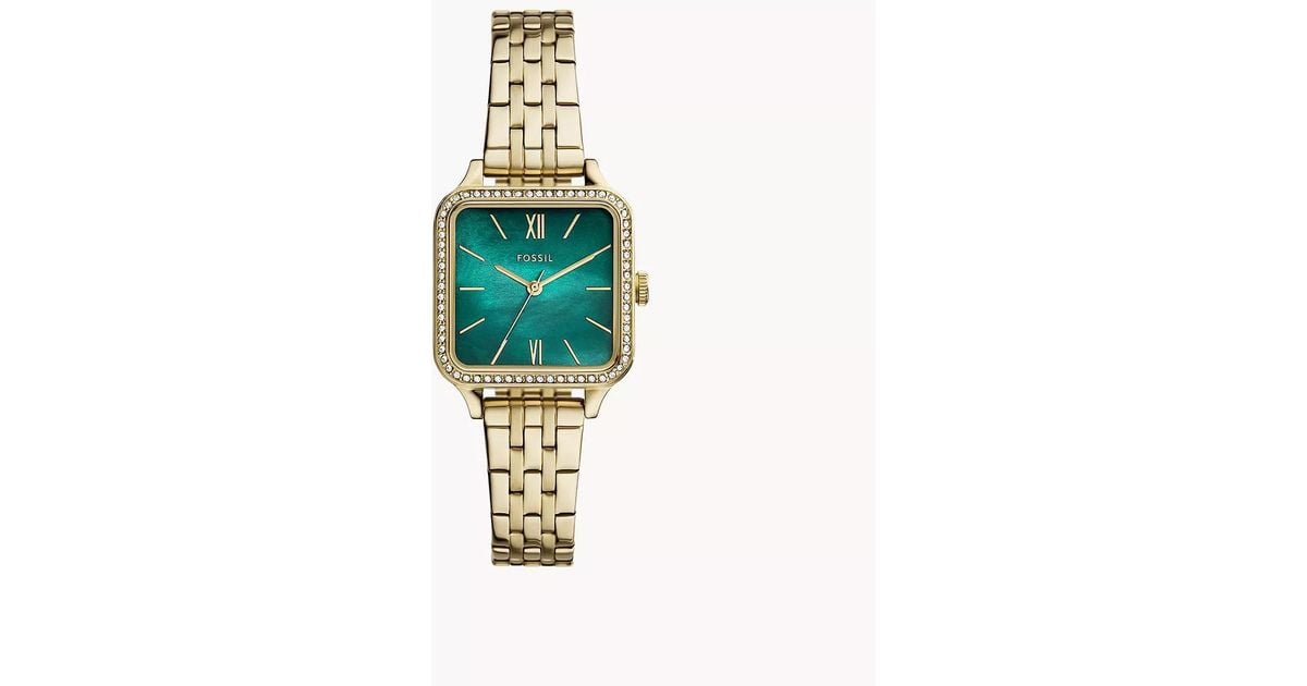 Fossil Colleen Three-hand Gold-tone Stainless Steel Watch in Blue ...