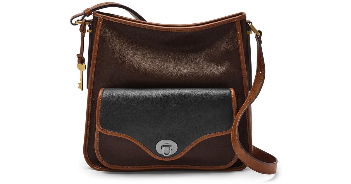 Fossil Leather Heritage Hobo in Black | Lyst Fossil Leather Heritage Hobo in Black | Lyst