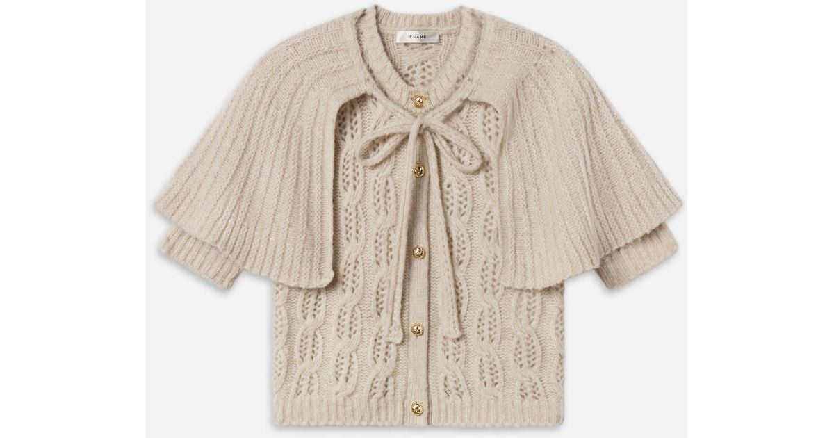 FRAME The Cape Cardi in White | Lyst UK