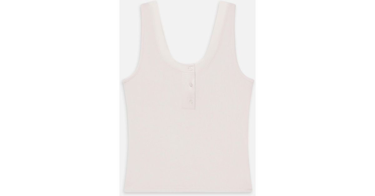 FRAME The Satin Trim Tank in White | Lyst