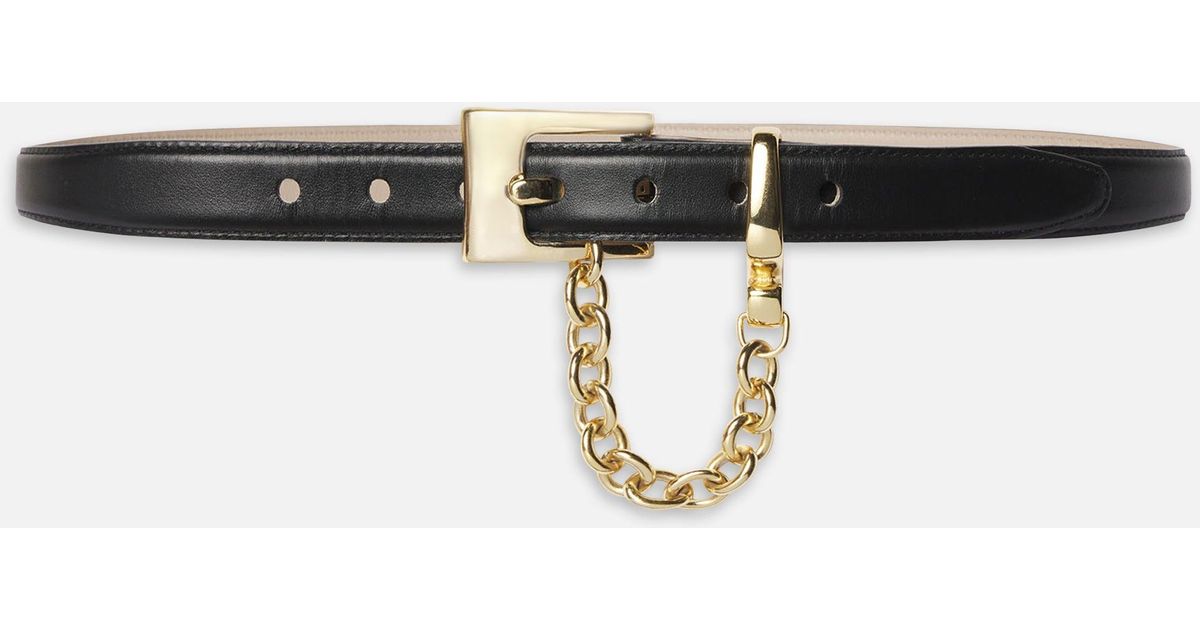FRAME The Chain Detail Belt in Black | Lyst UK