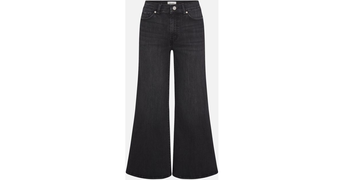 FRAME Le Palazzo Crop in Black | Lyst UK