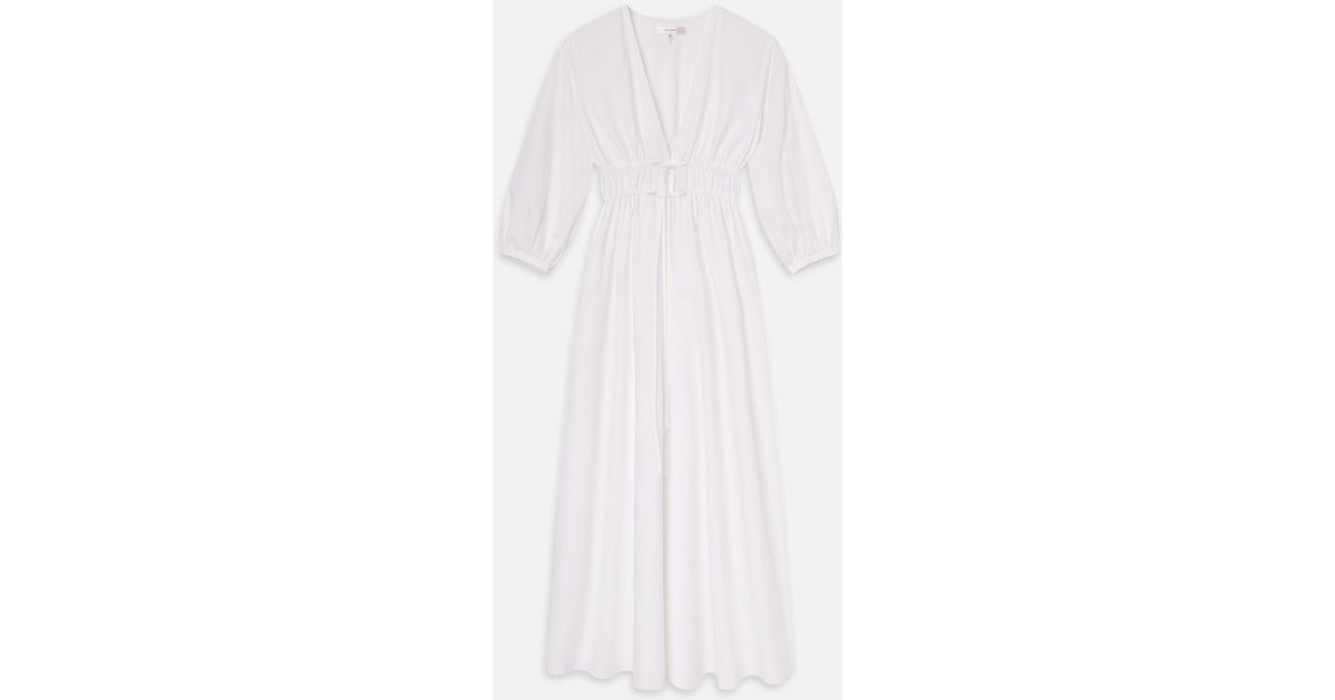 FRAME The Cinched Dress in White | Lyst