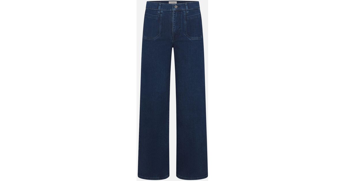 FRAME Le Slim Palazzo Modernist Pocket in Blue | Lyst