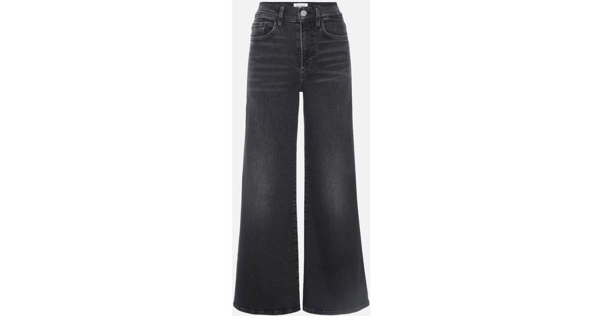 FRAME Le Palazzo Crop in Blue | Lyst