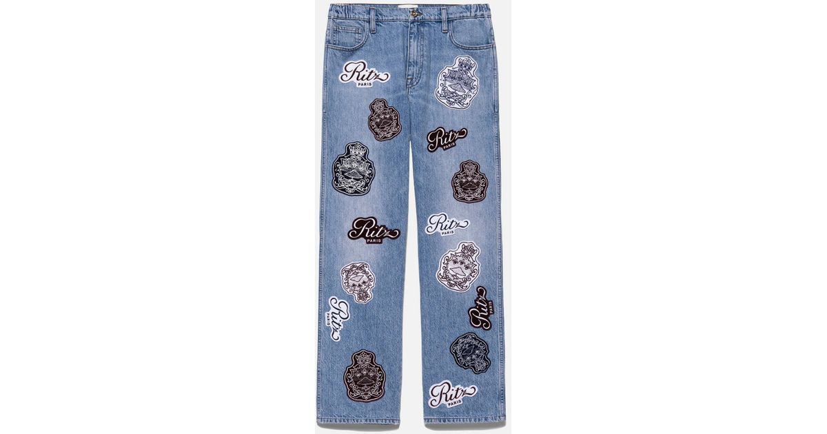 FRAME Ritz Wide Leg Jean in Blue | Lyst