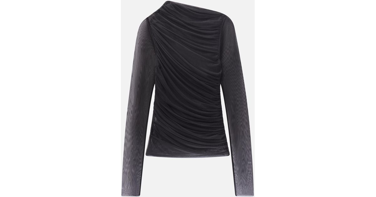 FRAME The Draped Top in Blue | Lyst UK