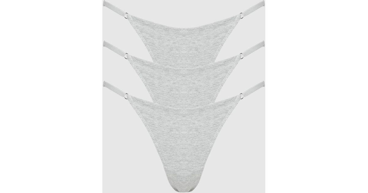Frederick's of Hollywood Bailey Stretch Cotton Bikini 3 Pack in White ...