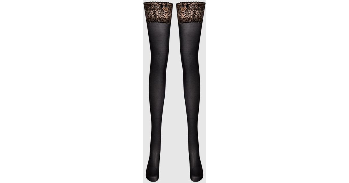 Frederick's of Hollywood Sexual & Sheer Stay Up Thigh Highs in Black | Lyst