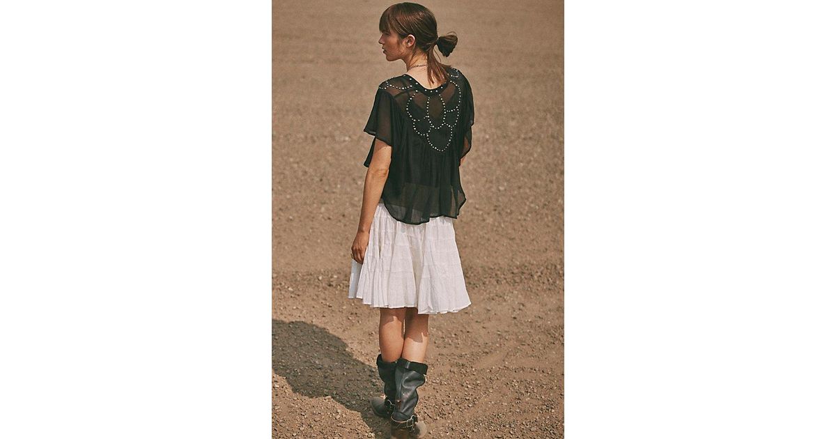 Free People So Fine Studded Blouse in Black | Lyst UK