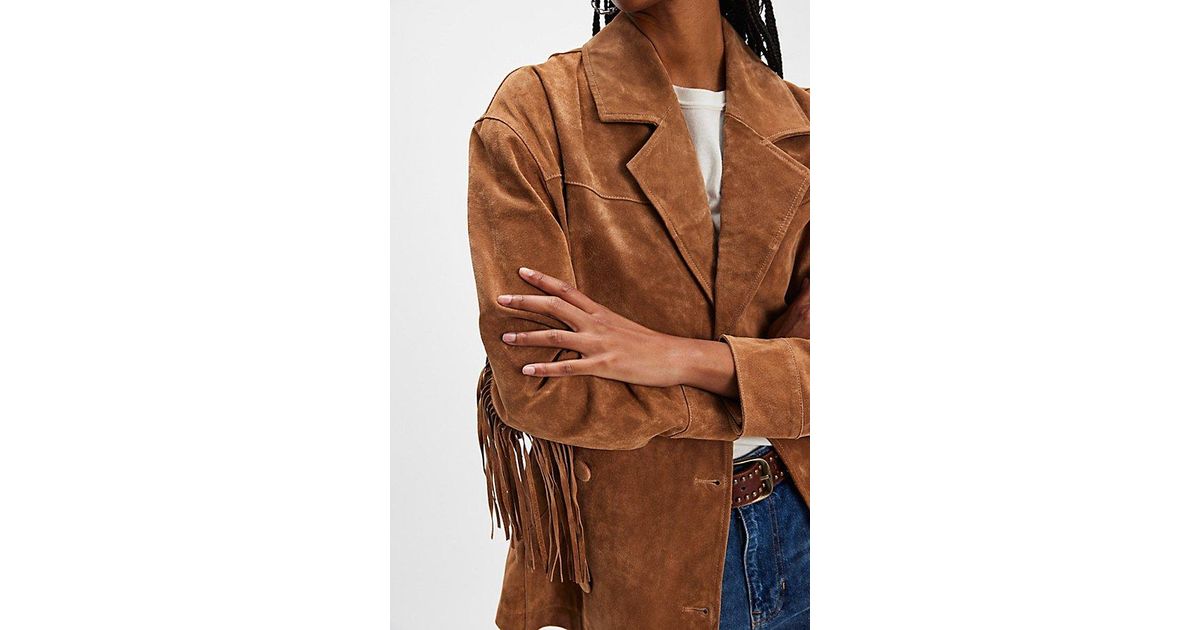 Blank NYC Dirt Bike Fringe Jacket in Blue | Lyst
