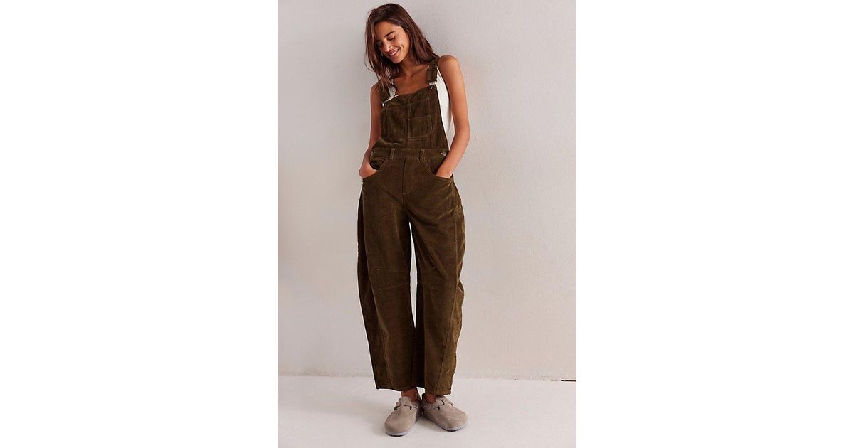 Free People We The Free Good Luck Cord Overalls in Brown | Lyst