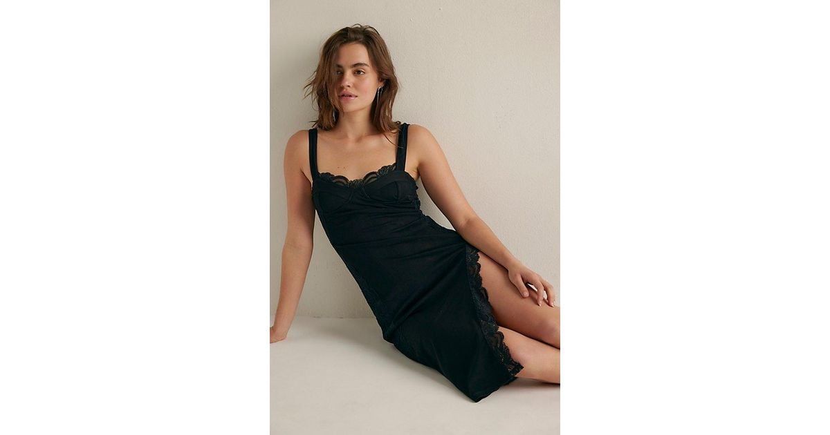 Free People Not Your Baby Midi Slip in Black | Lyst UK