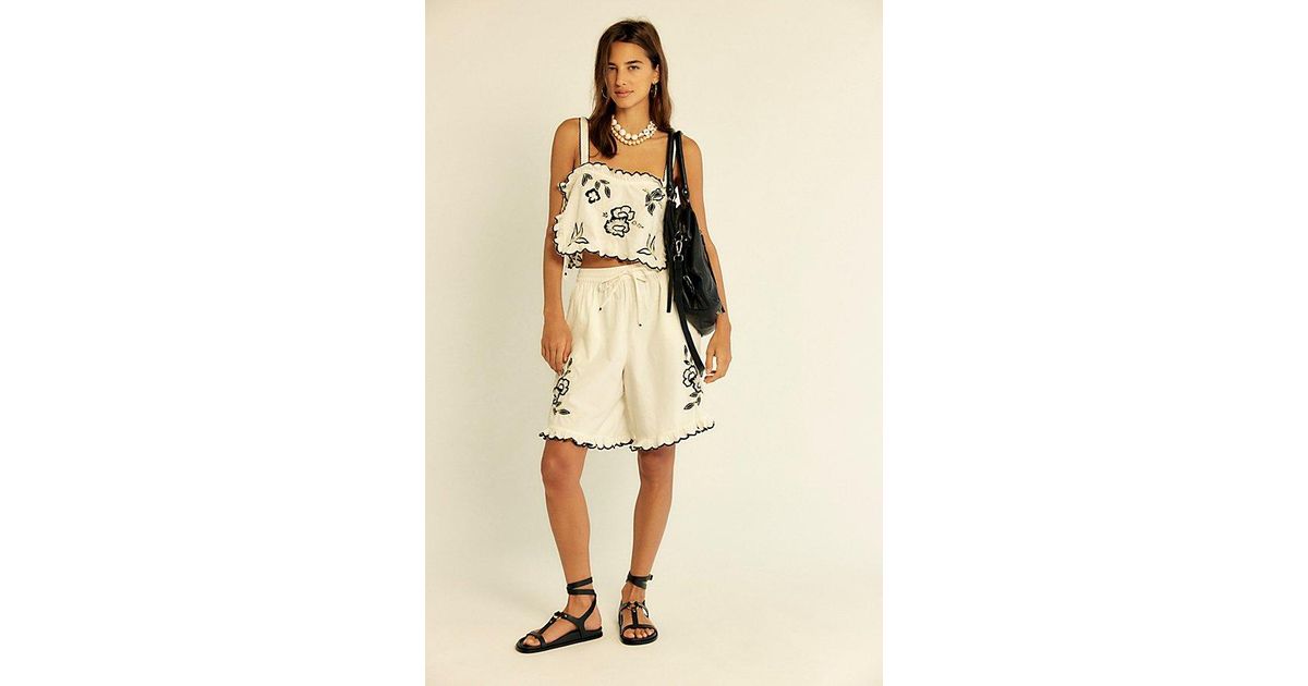 Free People Marin Short Co-Ord in Natural | Lyst