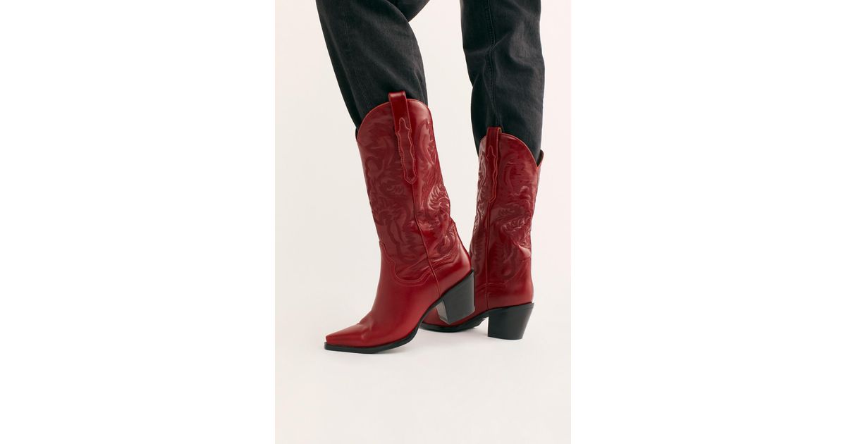 Free People Dagget Western Boots By Jeffrey Campbell in Red | Lyst