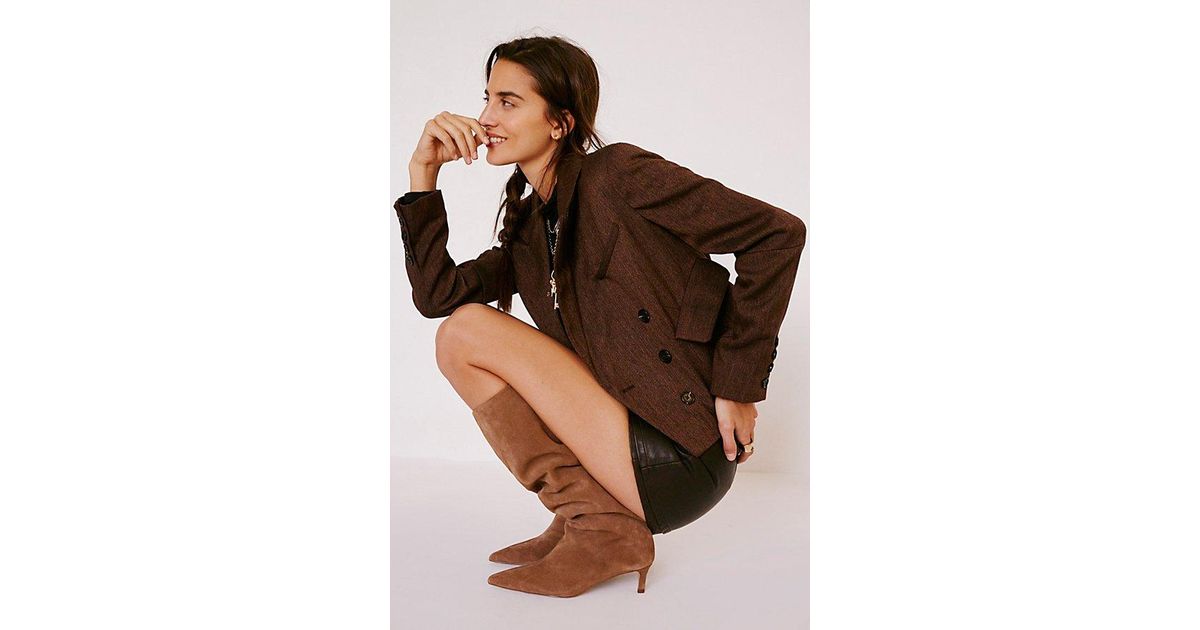 Free People Kiki Kitten Heel Boots in Blue | Lyst