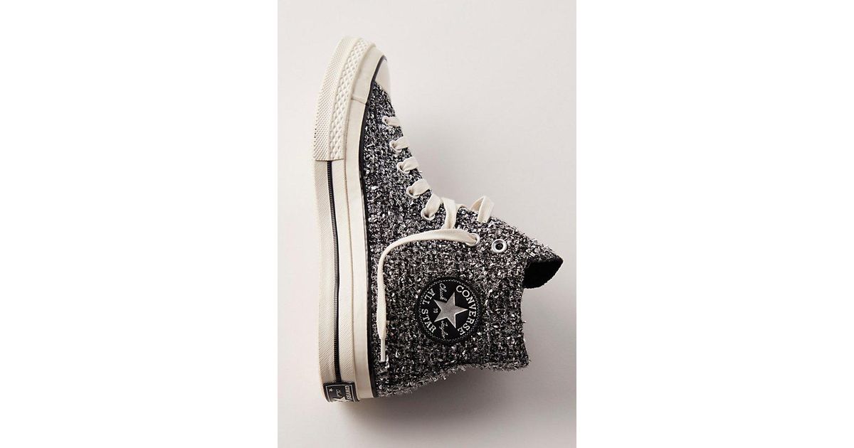 Converse Chuck 70 Metallic Tweed High-Top Sneakers in Black | Lyst
