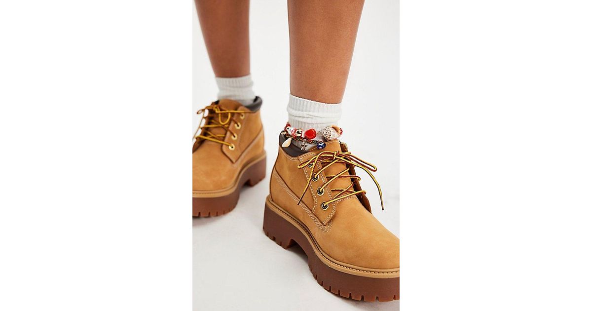 Timberland Waterproof Lace-Up Platform Boots in Blue | Lyst