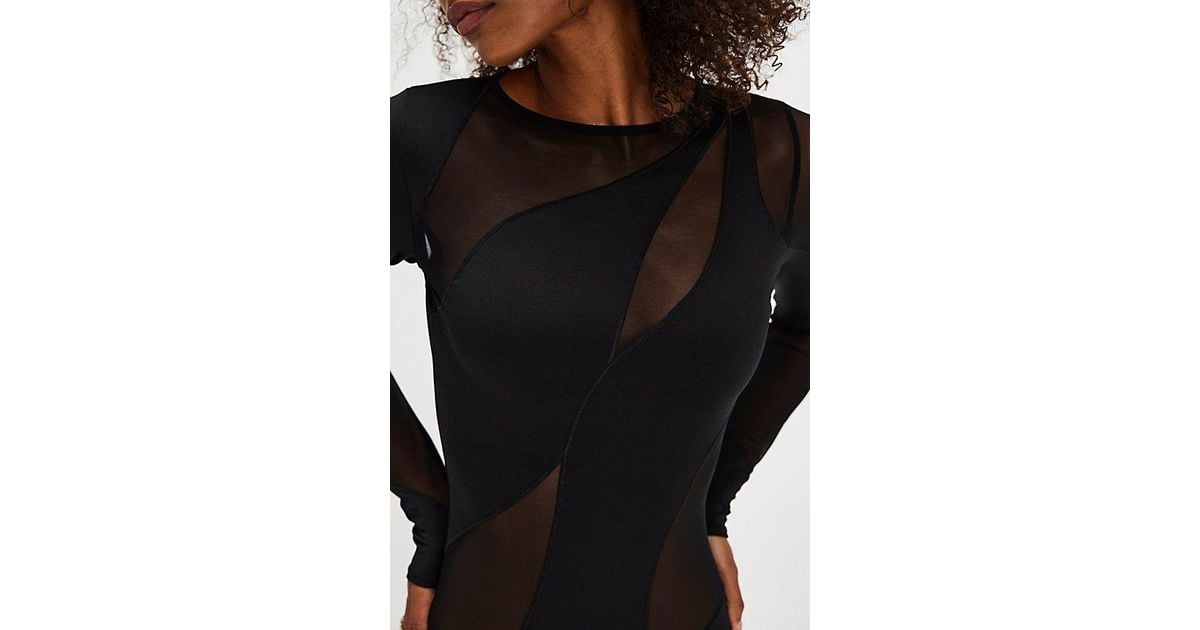 Ow Intimates Spiral Bodysuit in Black | Lyst