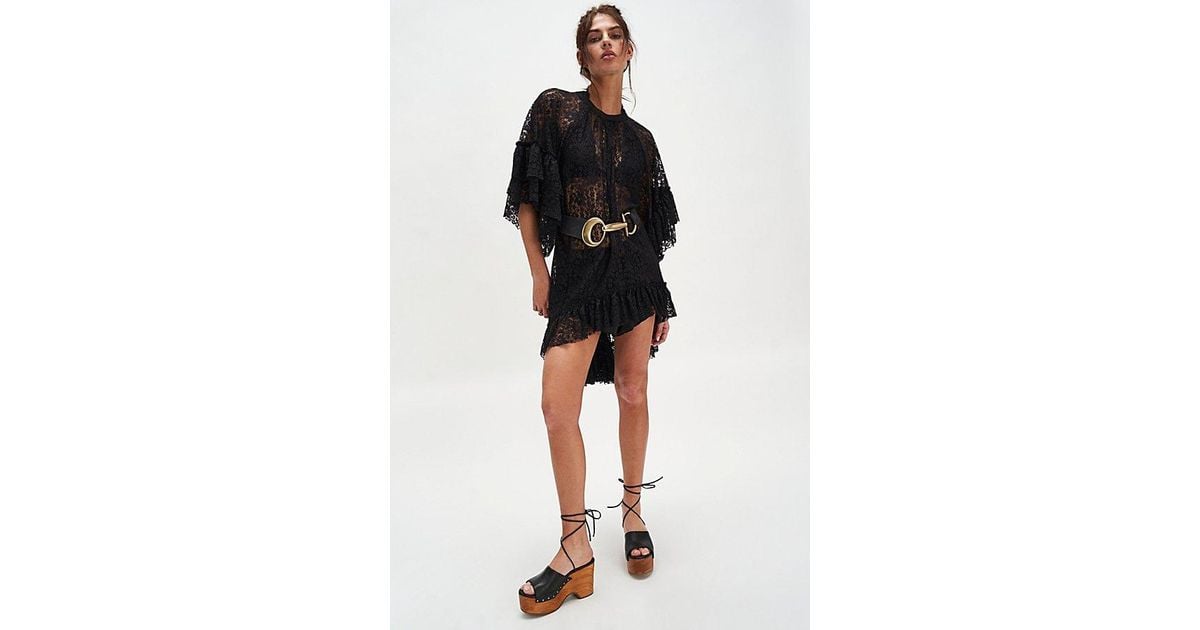 Free People Brielle Lace Maxi Top in Black | Lyst