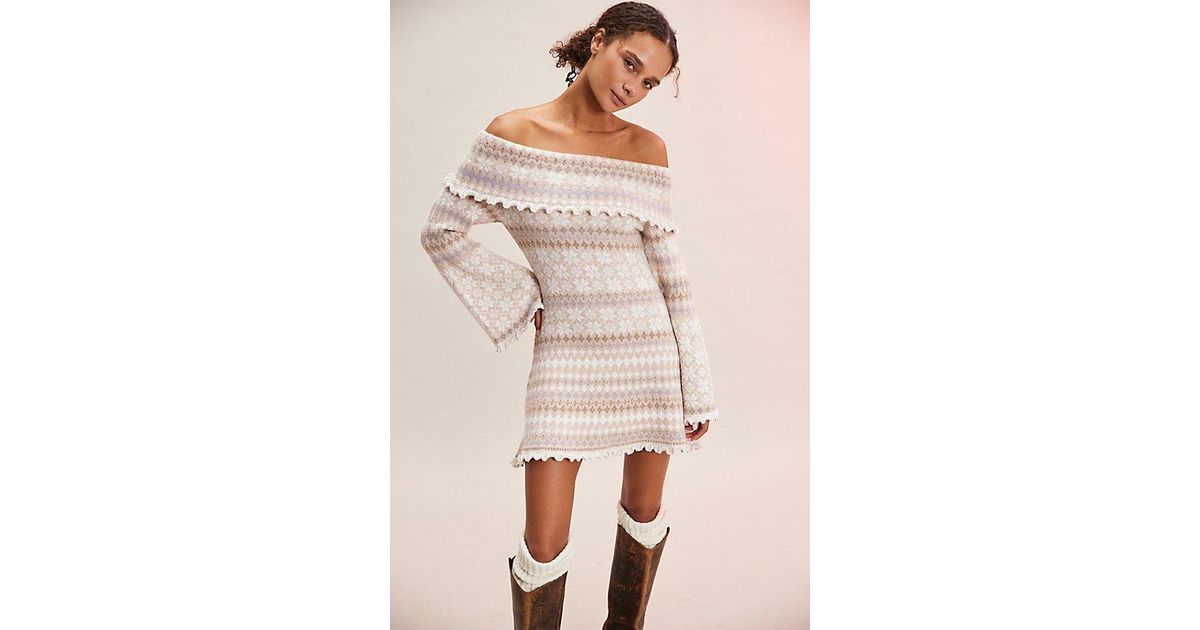 Free People Fiona Fair Isle Mini in Natural | Lyst