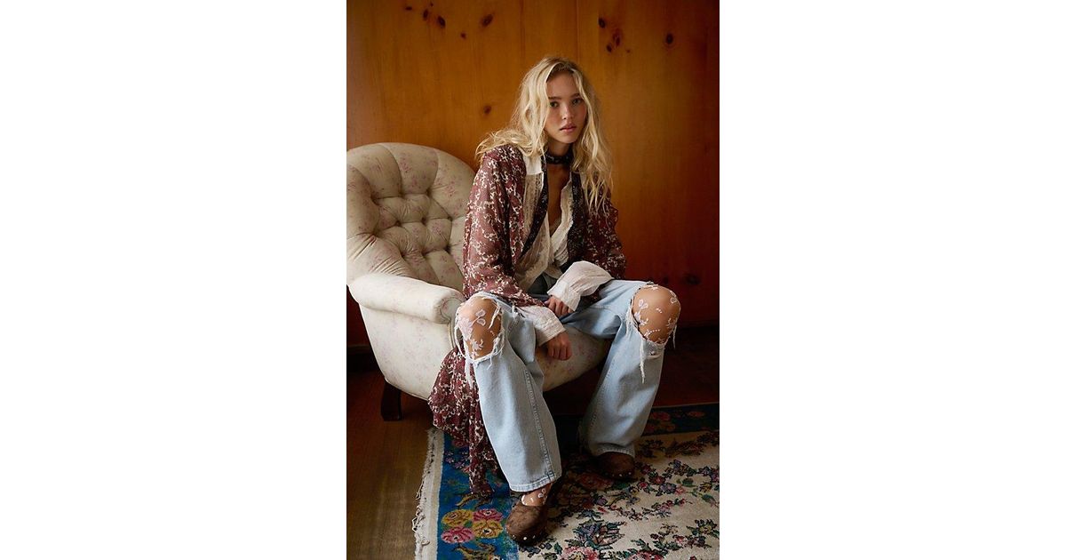 Free People High Low Printed Duster Top | Lyst