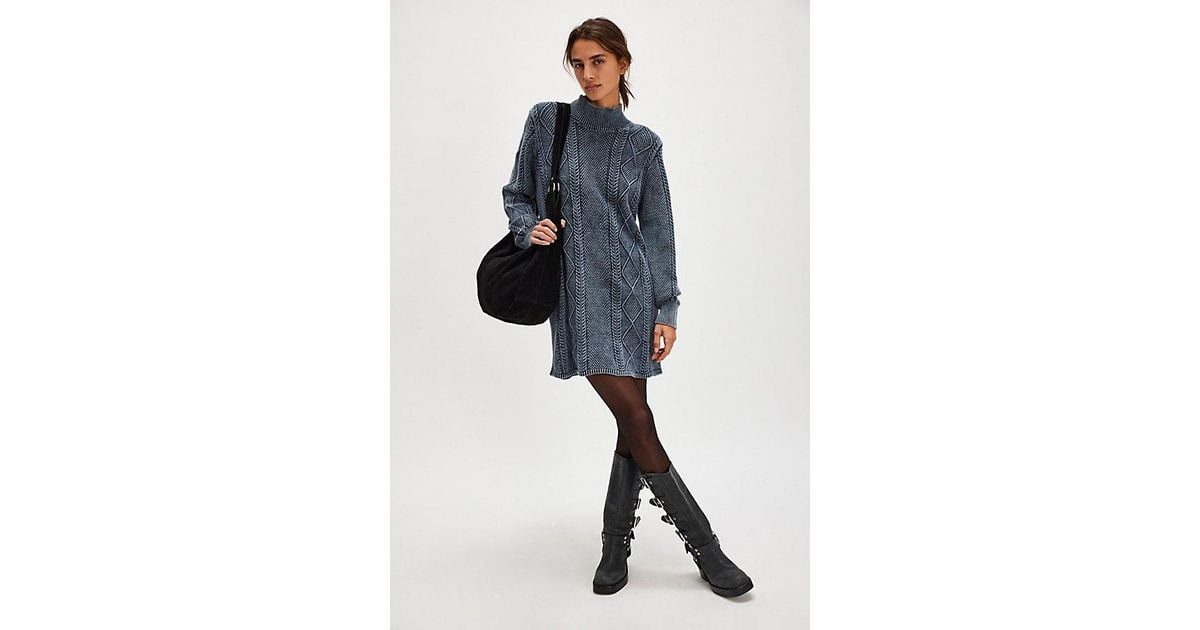 Free People Headed North Mini Dress in Blue | Lyst