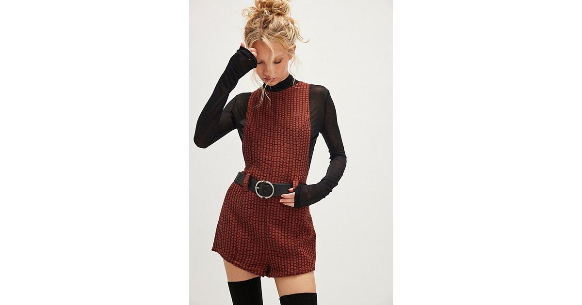 Free People Mod Mini Romper in Red | Lyst