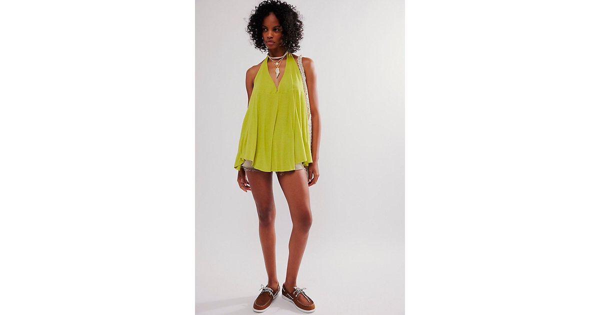 Free People We The Free Barely There Halter Top in Yellow | Lyst