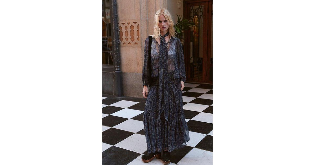 Free People On The Horizon Maxi Skirt Set in Black | Lyst UK