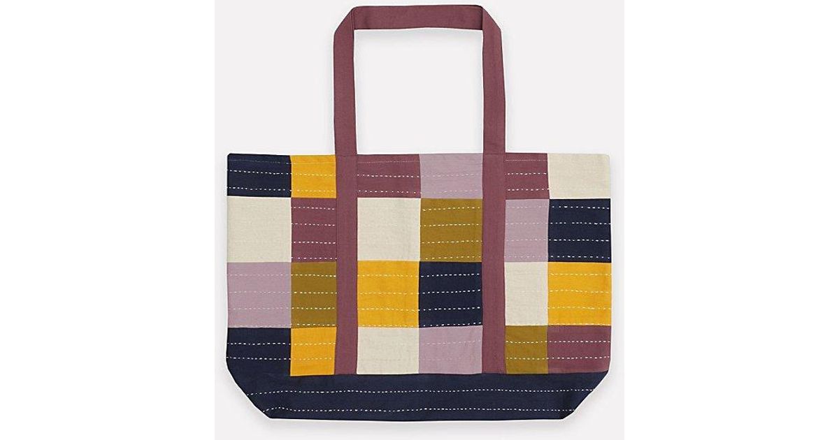 Anchal Checkered Tote in Blue | Lyst