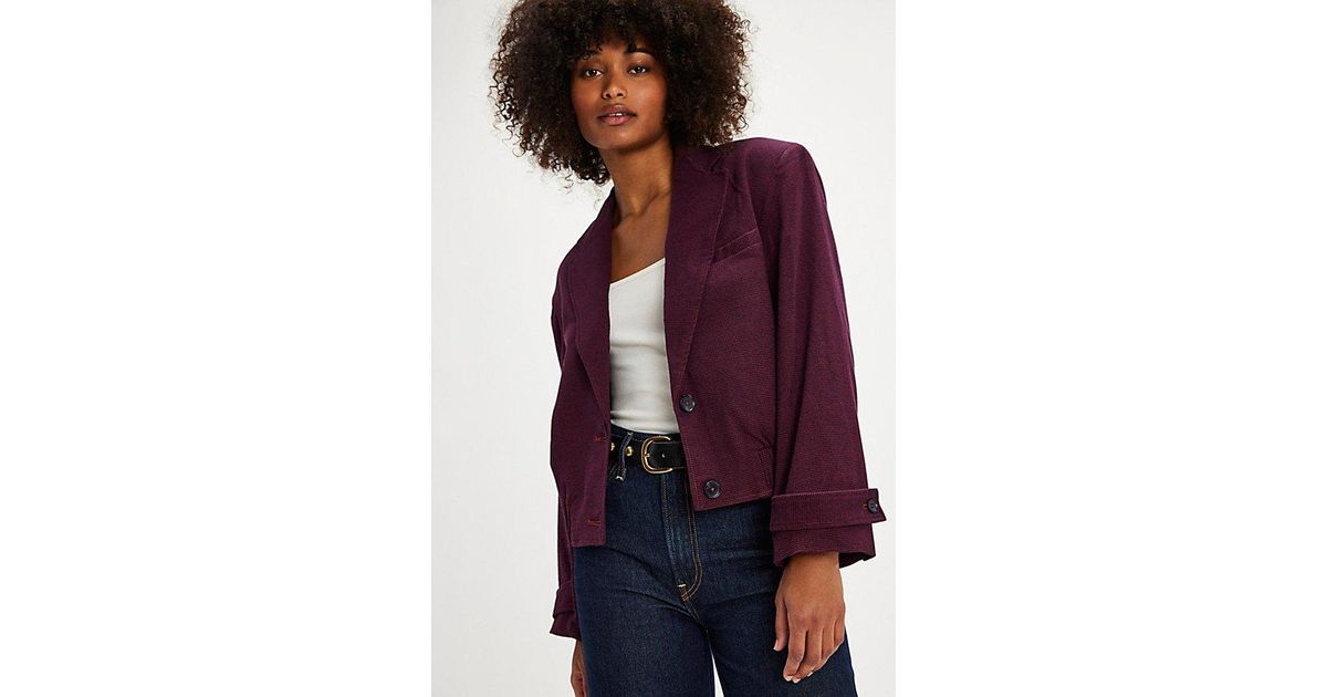 Free People Agnes Jacket in Purple | Lyst