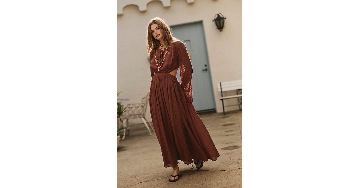 Free People Lacie Maxi Dress in Brown | Lyst