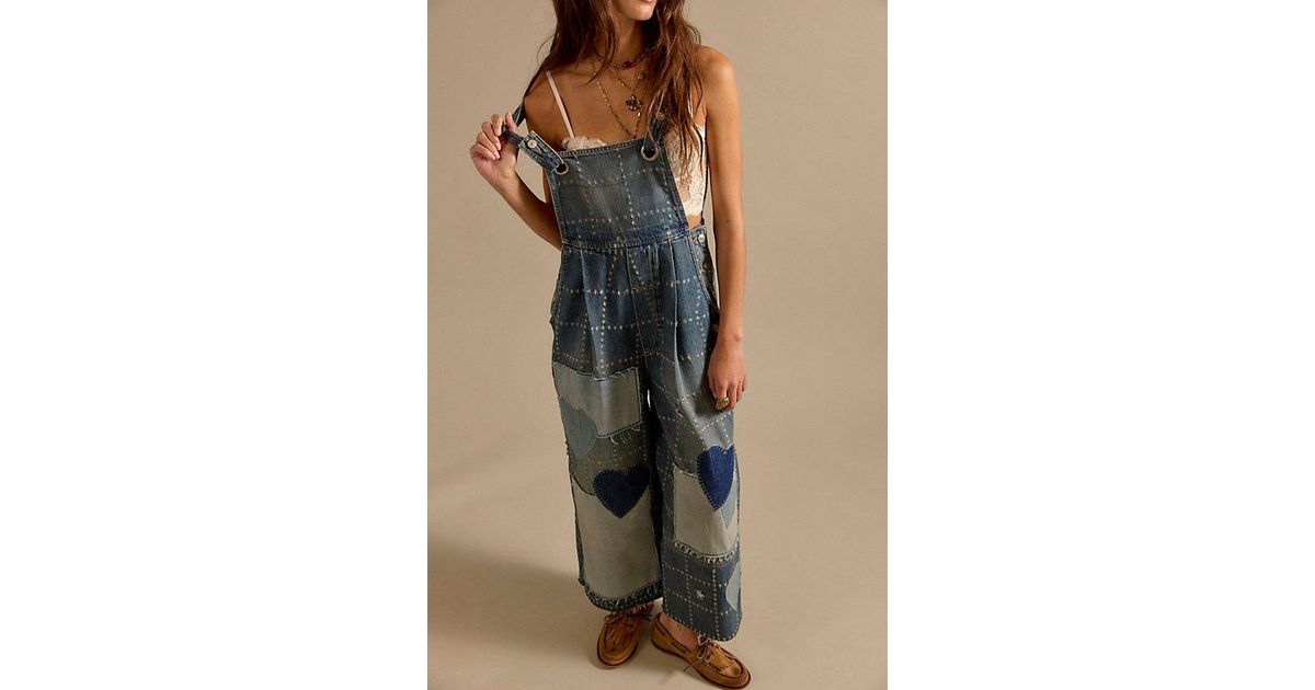Free People Rambler Novelty Overalls in Blue | Lyst