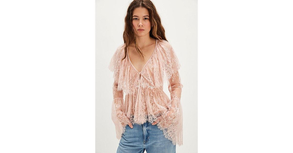 Nigel Preston Lace Edwardian Top in Blue | Lyst