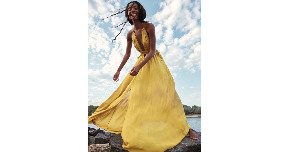 Free People Look Into The Sun Maxi Dress in Yellow | Lyst