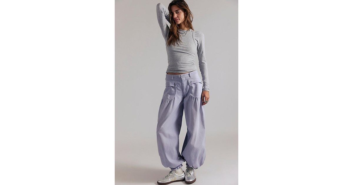 Free People Lotus Balloon Jeans in Gray | Lyst