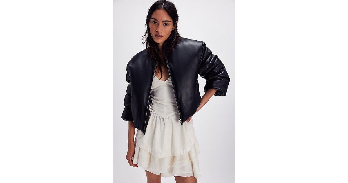 Blank NYC Bomber Jacket in Blue | Lyst