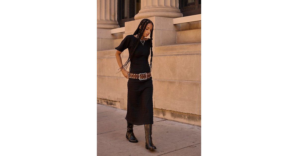Free People Cozy Core Midi Dress in Brown | Lyst