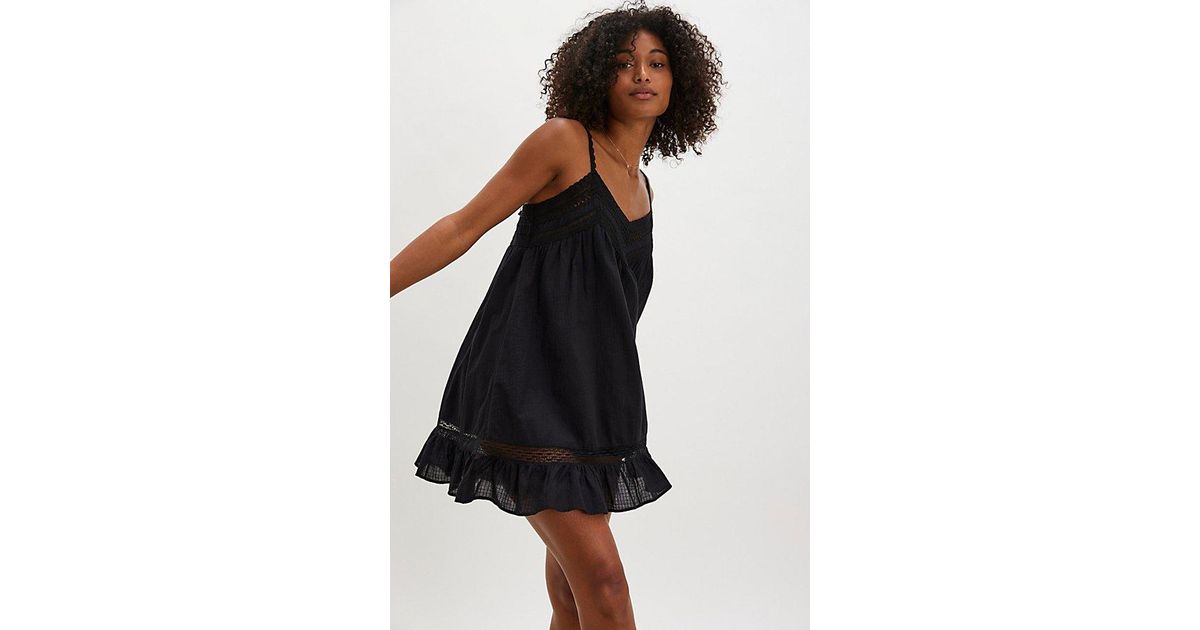 Free People Sabrina Mini Slip in Black | Lyst
