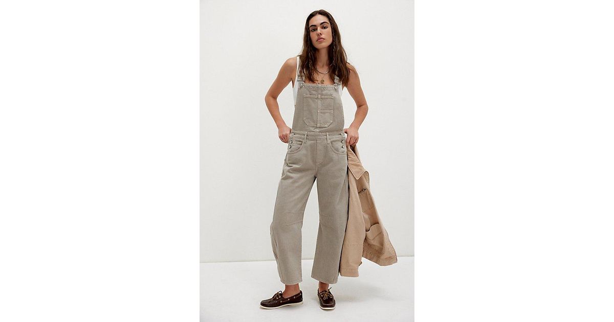 Free People Good Luck Barrel Dungarees | Lyst