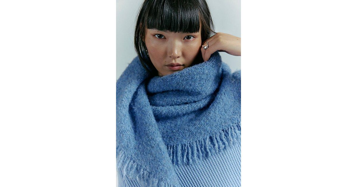 Free People Forever Tribeca Fringe Shawl in Blue | Lyst